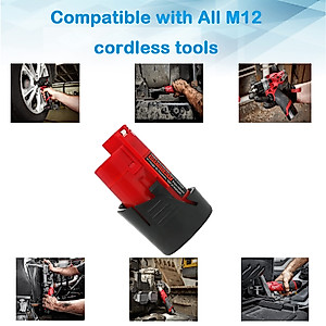 VOLT1799 4Pack 3.0Ah Replacement M12 Battery for Milwaukee M12 Battery 48-11-2401,compatible with Milwaukee 12v Cordless Tools