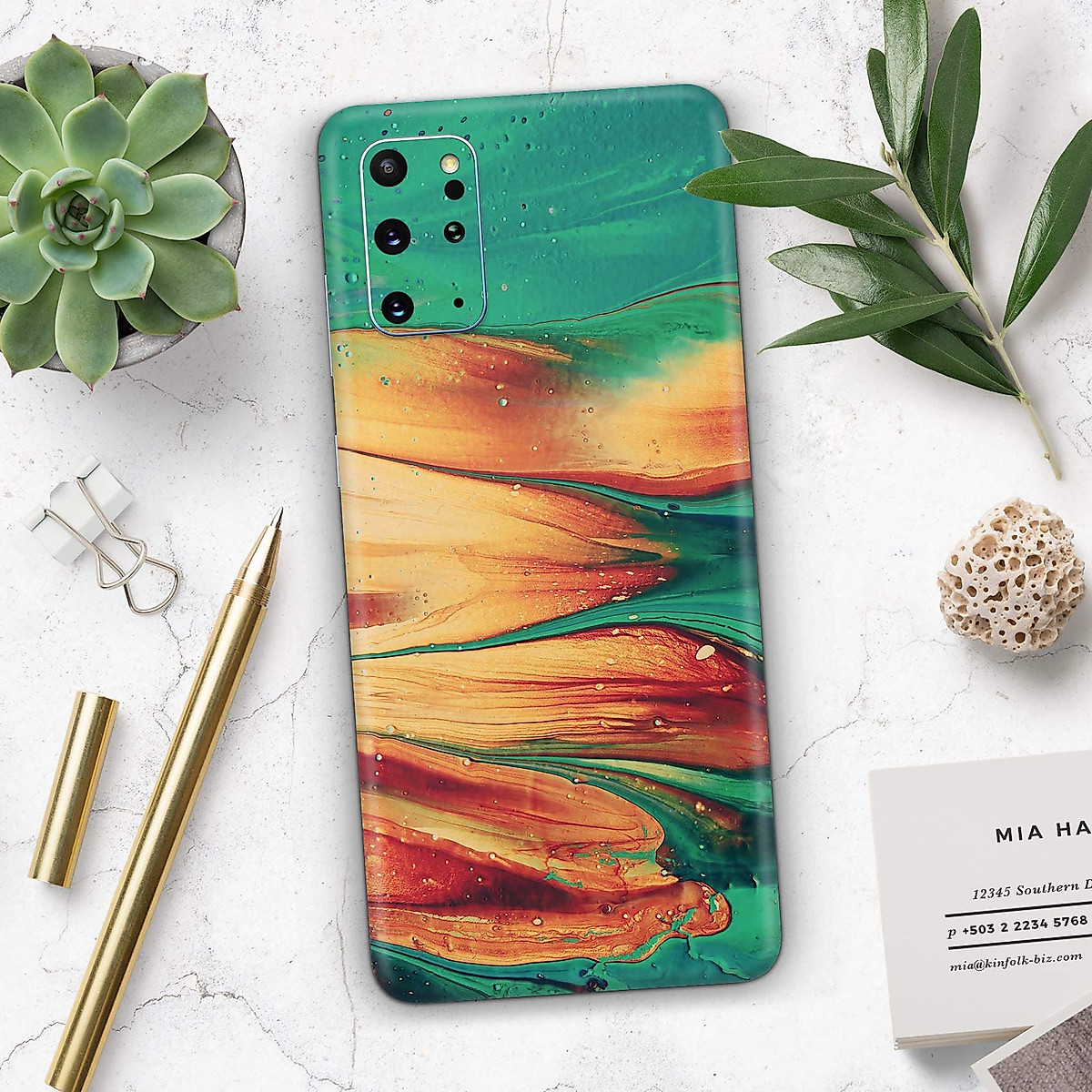 DesignSkinz Liquid Abstract Paint Remix V20 Protective Vinyl Decal Wrap Skin Cover Compatible with The Samsung Galaxy S20 (Screen Trim & Back Glass Skin)