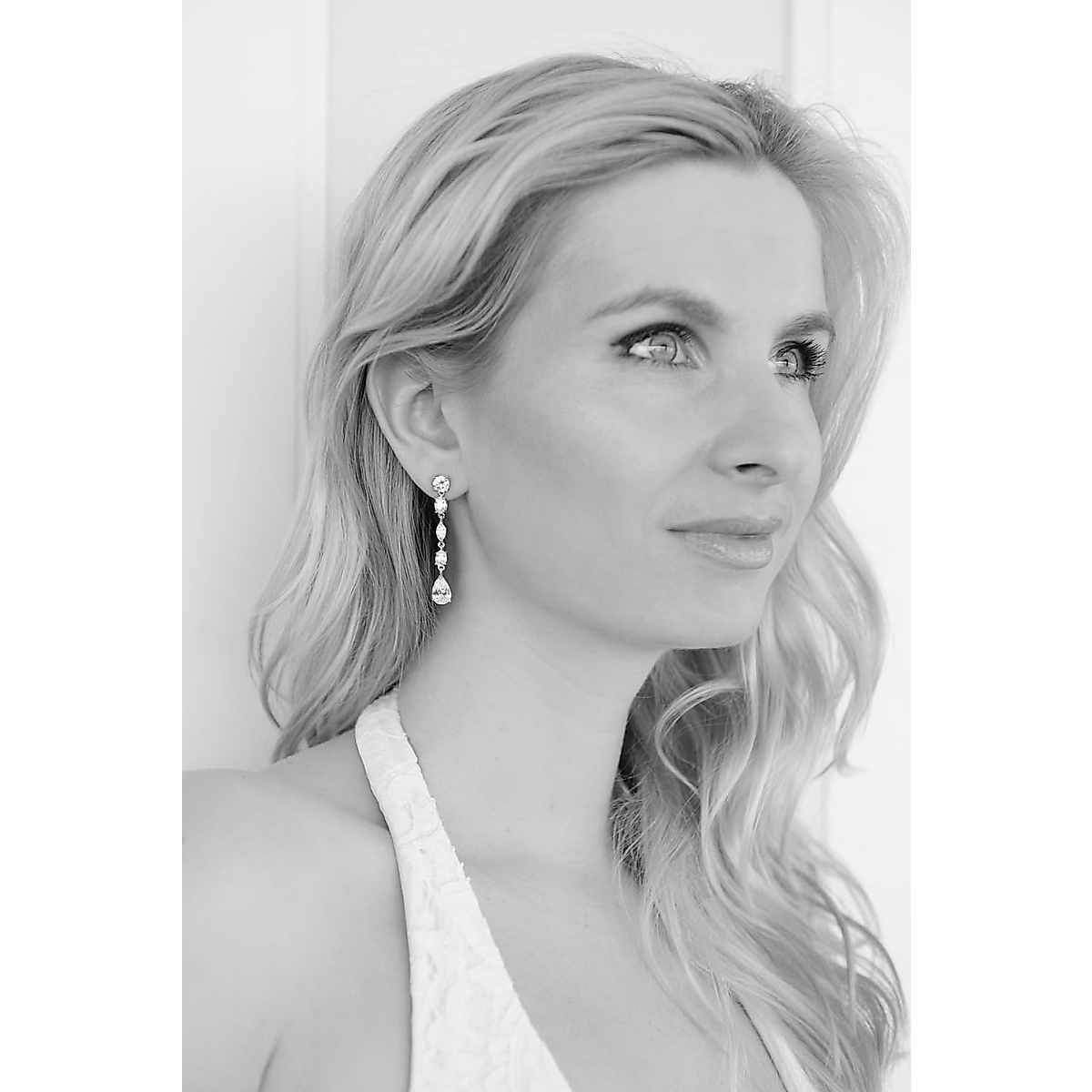 Mariell Cubic Zirconia Crystal Dangle Bridal Earrings, 2 Inches Long, Silver CZ Crystal Jewelry for Weddings, Brides, Bridesmaids, Mother of the Bride