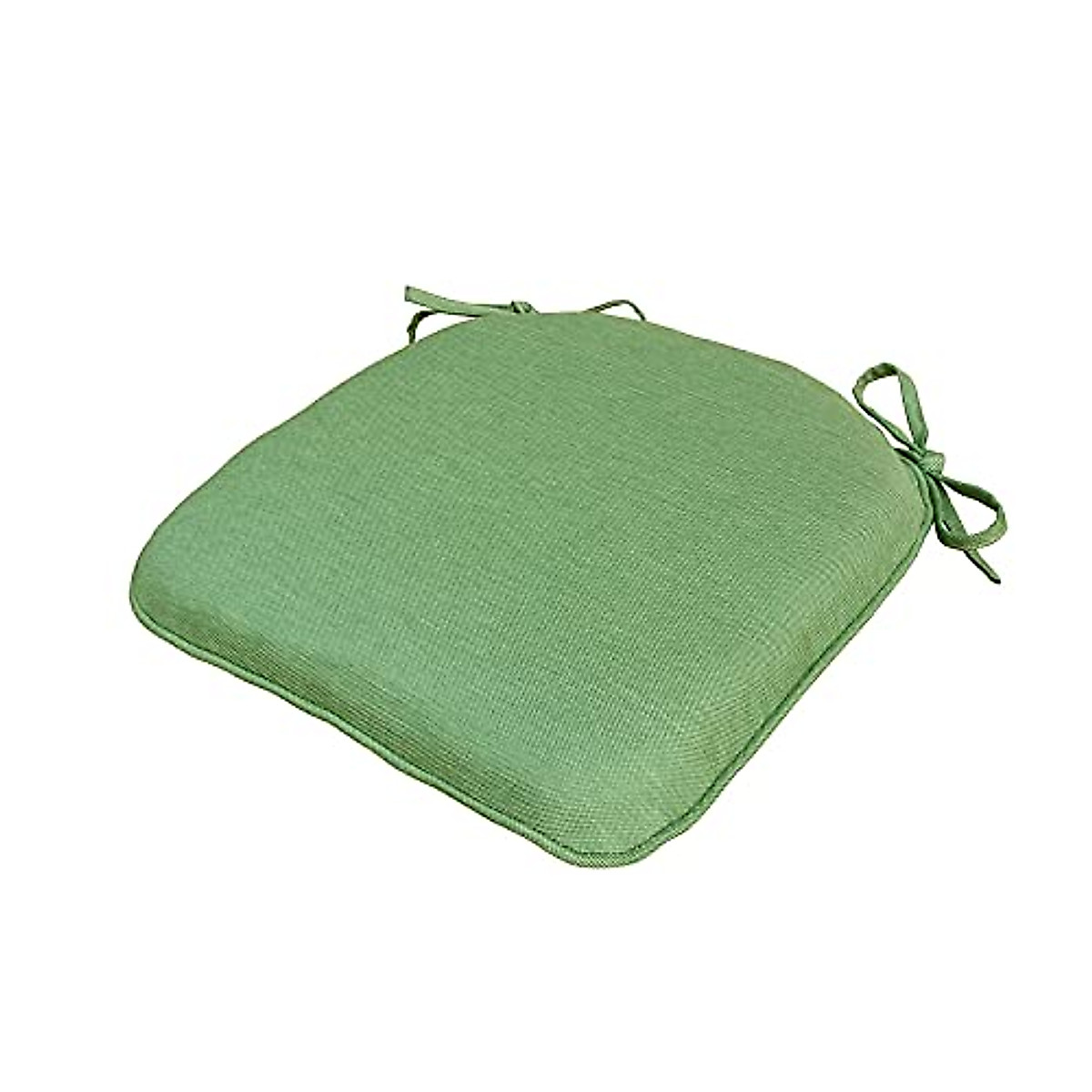 COZPLEN Indoor Outdoor Non Slip Chair Pad, U-Shaped Seat Cushions with Ties for Home Patio Dining Chairs, 14x14 inch, Set of 2,(Deep Green)