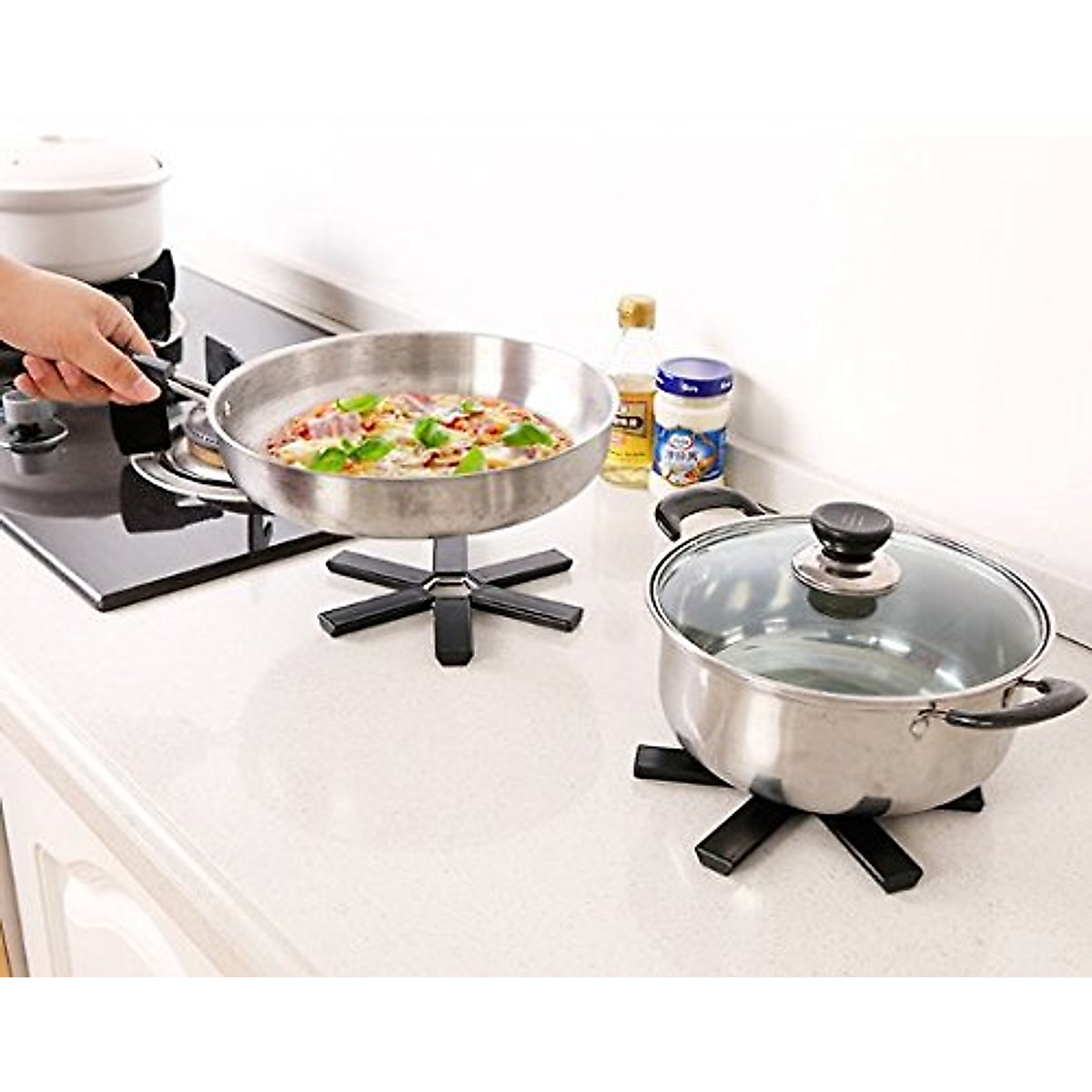 WOIWO High Temperature Resistant Pan Cushion New and Strange Folding Pot Plastic Pot Mat