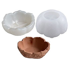 Lotus Storage Bowl Silicone Mold Concrete Flower Pot Silicone Mold Succulent Planter Vase Mold Bowl Dish Tray Mold Plaster Epoxy Resin Mold