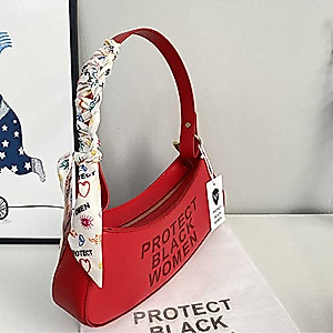 Qiayime Protect Black Women Shoulder Bag Ladies Fashion Clutch Hobo Tote Purse HandBag Underarm Bag (red)