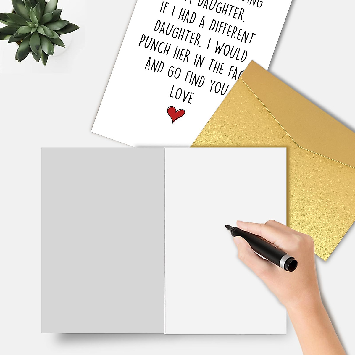 Funny Birthday Card for Daughter, Humorous Daughter Birthday Card, Hilarious Love You Card for Daughter, Thanks for Being My Daughter Card