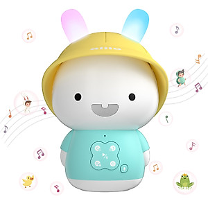 alilo Bunny Kids Music Player Storytelling Toys for Toddler Infant Baby Gift Pre-stored 16 Bedtime Stories/48 Nursery Rhymes/12 Soothing Music/White Noise, with Nightlight,Bluetooth,Record Function