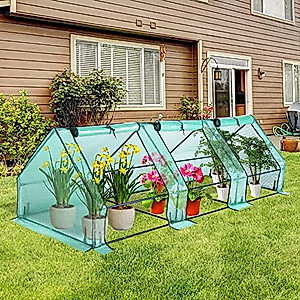 Funny Sunny Portable Mini Greenhouse, Outdoor Garden Greenhouse with Roll Up Door & Double Zipper, Waterproof & UV Protected Plastic Greenhouse for Indoor Outdoor, Patio Backyard Nursery Vegetable