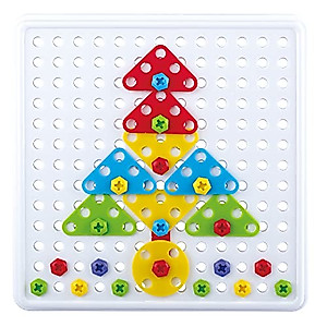 Kidoozie Create & Construct Building Kit, S.T.E.A.M Mosaic Art Activity for Children Ages 3+