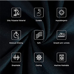 Airensky Pillow Cases Queen - Black Slip Pillow Cases for Hair and Skin 2 Pack 20x30 inches，Soft Chill & Breathable Pillow Cover with Envelope Closure，Gifts for Women Men