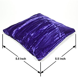 Resonant Energies 5.5 Inch Blue Purple Crushed Velvet Crystal Pillow Sphere or Point Display Stand, CPV55L