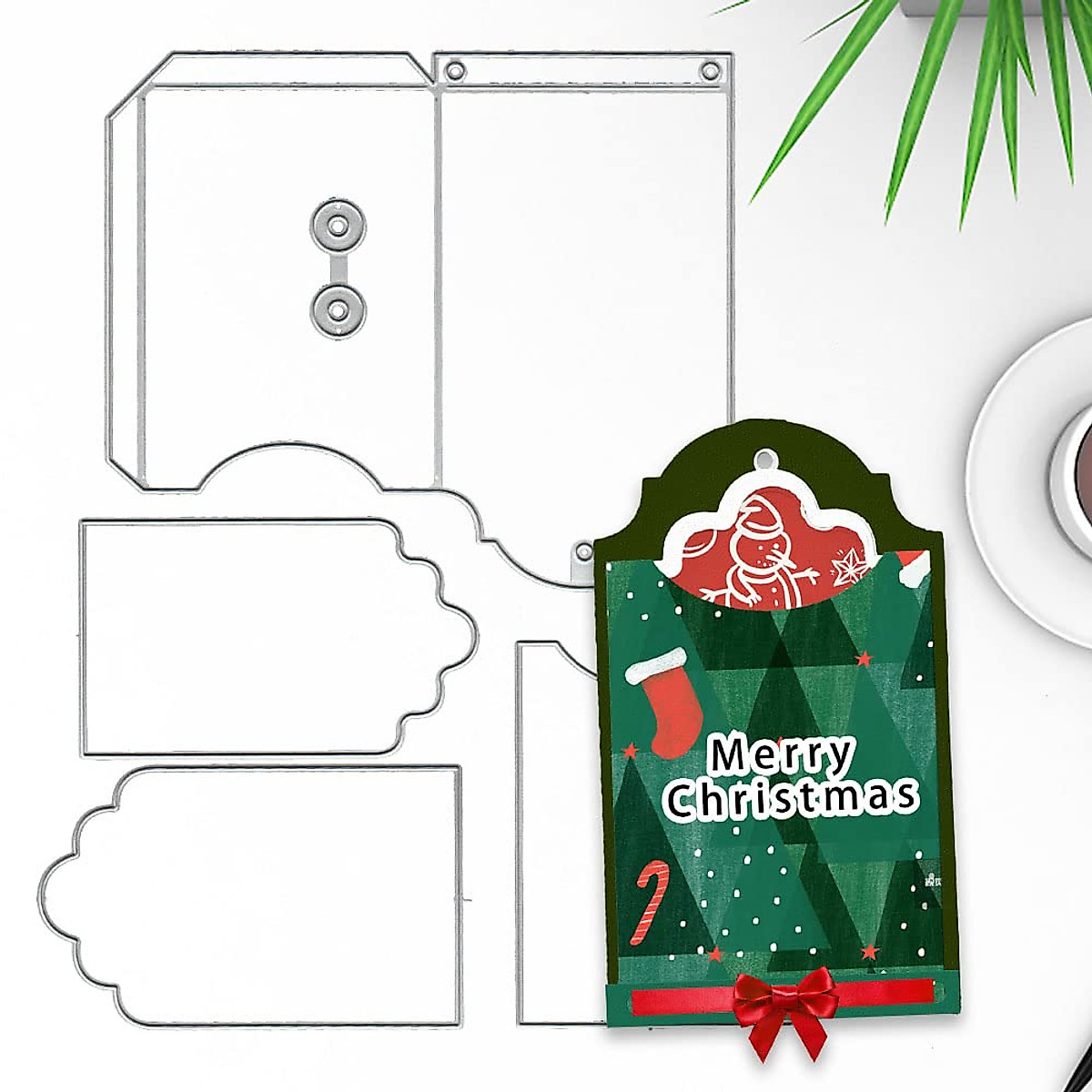 Estivaux 3D Card Shape Die Cuts for Card Making, Rectangular Gift Card Envelope Cutting Dies Sets Label Tag Dies Stencils Embossing Template for Scrapbooking DIY Cards Album Crafts Supplies