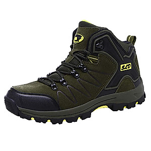 Fheaven Women Safety Boots Lace up Composite Toe Cap Kevlar Work Shoes Green