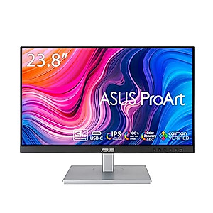 ASUS ProArt Display PA247CV 23.8 inch Monitor – IPS, Full HD (1920 x 1080), 100% sRGB, 100% Rec. 709, Color Accuracy ΔE < 2, Calman Verified, USB-C, Compatible With Laptop & Mac Monitor,BLACK