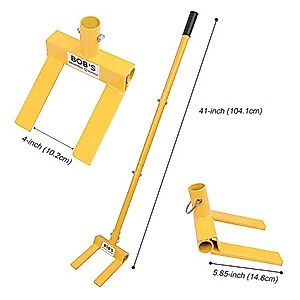 BISupply Pallet Buster Tool with Handle 3 Section 41in - Deck Wrecker Dismantler Wood Pallet Tool Breaker Pry Bar Puller