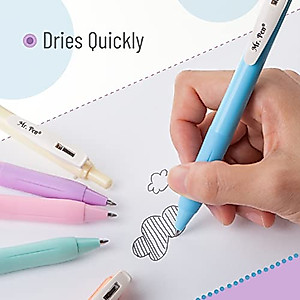 Mr. Pen- Gel Pens, Black, 6 Pack, Gel Ink Pens Medium Point, Quick Dry Pens for Note Taking, Writing Pens, Retractable Gel Pens, Black Ink Pens, Pens for Bible Journaling