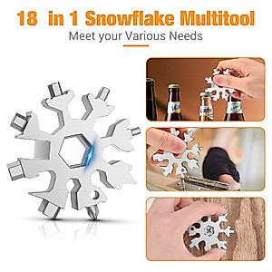 WEARXI Father's Day Gifts for Men, 18 in 1 Snowflake Multitool Gifts for Him, Dad Gifts for Fathers Day, Cool Gadgets for Men, Gifts for Men Unique Tools for Men, Mens Gifts, Camping Accessories