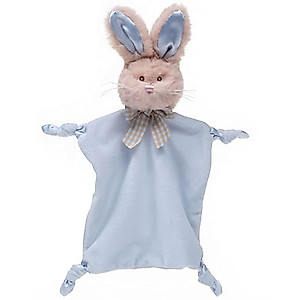 Bearington Baby Wee Waggles, 8 x 7 Inch Small Bunny Tail Stuffed Animal Baby Boy Lovey, Baby Security Blanket