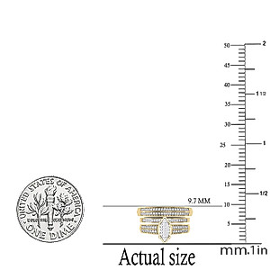 Dazzlingrock Collection 0.25 Carat (ctw) Round Diamond Men & Womens Engagement Ring Trio Set 1/4 CT, 10K Yellow Gold
