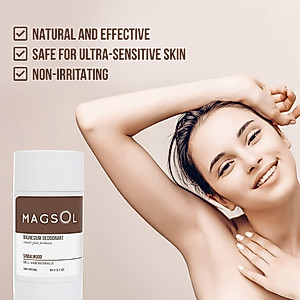 MAGSOL Natural Deodorant for Men & Women - Perfect for Ultra Sensitive Skin, Aluminum Free Deodorant for Men, Aluminum Free Deodorant for Women, Baking Soda Free (Sandalwood)