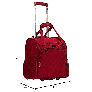 Rockland Melrose Upright Wheeled Underseater Carry-On Luggage, Red, 16-Inch