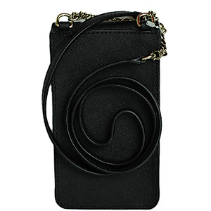 Kate Spade New York Laurel Way North South Womens Iphone Case Saffiano Leather Crossbody (Black)
