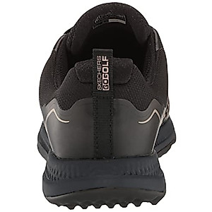 Skechers Women's Go Elite 5 Arch Fit Waterproof Golf Shoe Sneaker, Black/Rose Gold Sport, 8.5