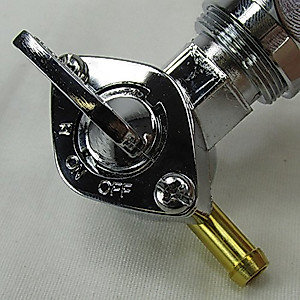 1975-2006 Harley Davidson 22mm Filtered Petcock 90 Degree Elbow Fuel Shut Off Valve - For Use with 1/4" ID Fuel Hose - Replaces HD Part # 62168-81 - Chrome Plated - Motorcycle Chopper Bobber