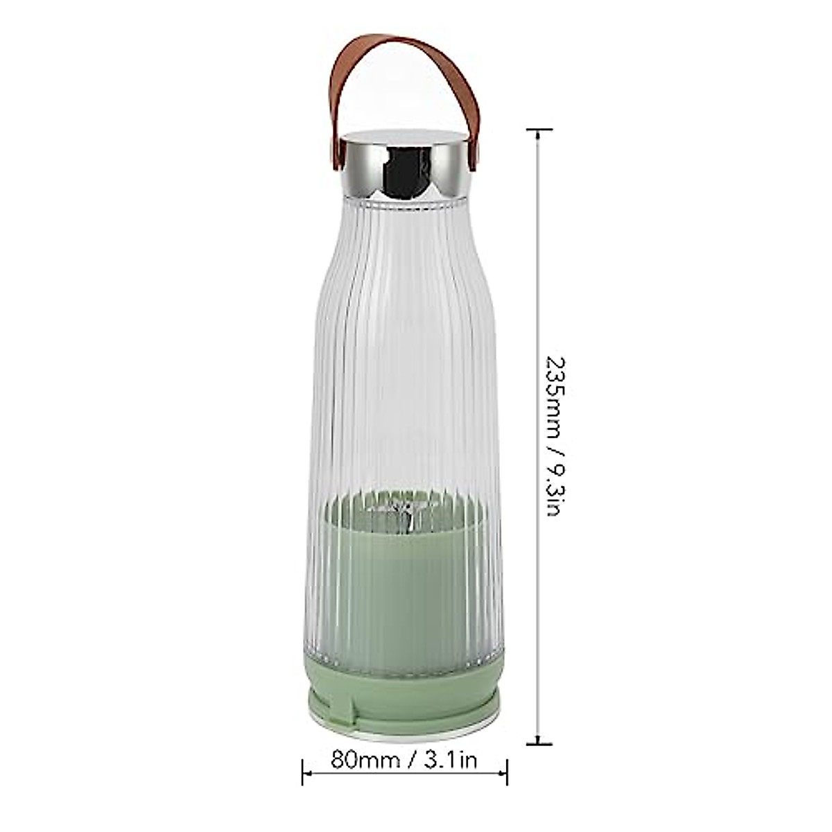 Yctze Blender, Portable Professional Stainless Steel Tip Detachable USB 1300mAh Travel Blender Electric Mini Juicer Cup for Kitchen Office Drinking Outdoor 380ml