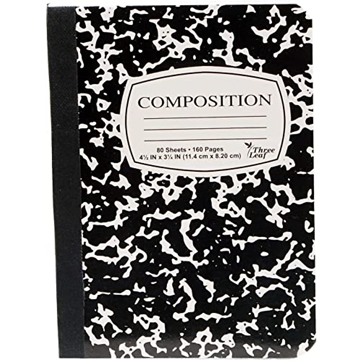 4-Pack Mini Marble Composition Notebooks, 4-1/2" x 3-1/4", College Ruled, 80 Sheet (160 Pages) - Colors: Red, Green, Yellow, Blue, Black. (4-Pack, Random Colors)