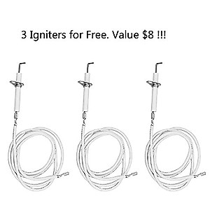 Hisencn Replacement Parts for Chargriller 3001, 3008, 3030, 4000, 5050, 5252 Gas Grill Models, Stainless Steel Burner, Porcelain Steel Heat Plate, Porcelain Cast Iron Cooking Grid Grates