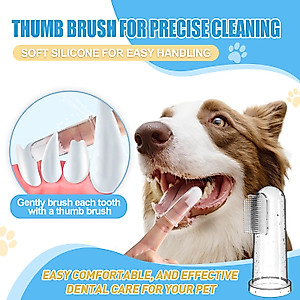 VVHOMIFE Cat Toothbrush Kit, Dog Toothbrush Kit, Suitable for All Cats and Dogs Dental Care. White, Soft Bristles, Meet All Cleaning Needs, Multi-Functional Dental Cleaning (S-Rounded)