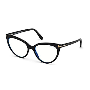 Eyeglasses Tom Ford FT 5674 -B 001 Shiny Black/Blue Block Lenses