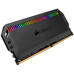 Corsair Dominator Platinum RGB 32GB (2x16GB) DDR4 4000MHz C18 AMD Optimized Desktop Memory (12 Ultra-Bright CAPELLIX RGB LEDs, Patented Dual-Channel DHX Cooling Technology, XMP 2.0 Support) Black