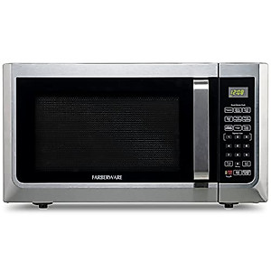 Farberware Countertop Microwave 1100 Watts, 1.3 cu ft - Microwave Oven With LED Lighting and Child Lock - Perfect for Apartments and Dorms - Easy Clean Stainless Steel