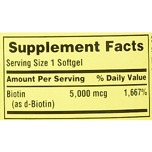 Spring Valley - Biotin 5000 mcg, 240 Softgels
