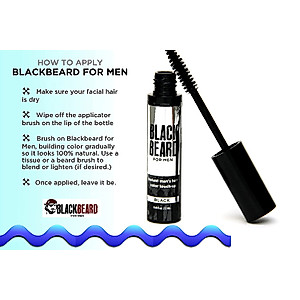Blackbeard Formula X - Instant, Hypoallergenic, Temporary Tint for 1-Day Beard, Mustache, Eyebrow and Sideburn Color - Brown/Black, 1 Pack