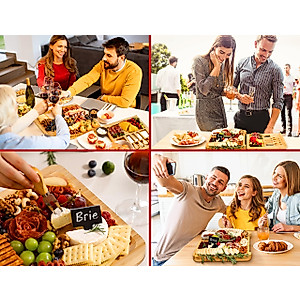 Easoger Cheese Board, Large Charcuterie Board Set, Bamboo Serving Platter, 4 Serving Knives and Utensils - House Warming Gifts, Wedding Gifts for Couples, Birthday Gift for Women or Men