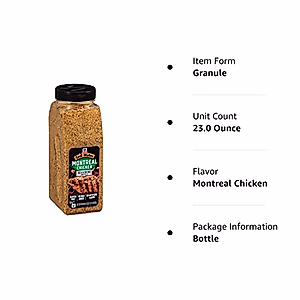 McCormick Grill Mates Montreal Chicken Seasoning, 23 oz - One 23 Ounce Container of Montreal Chicken Seasoning with Blend of Garlic, Onion, Black and Red Pepper and Paprika for Meats and Seafood