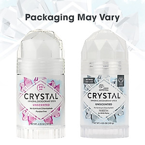 CRYSTAL™ Travel Stick Mineral Deodorant - Unscented Body Deodorant With 24-Hour Odor Protection, Non-Staining & Non-Sticky, Aluminum Chloride & Paraben Free, 1.5 FL OZ – (Pack of 2)