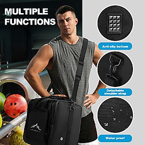 Himal Bowling Ball Bag for Single Sphere - Bowling Ball Tote Bowler's Bag with Padded Sphere Holder - Fits Bowler's Shoes Up to Mens Size 14