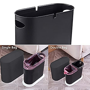 PRTTY 10 Liter Black Kitchen Trash Can,2.4 Gallon Bathroom Trash Cans with Press Type Lid,Rectangular Plastic Trash Can Garbage Bin Wastebasket for Living Room,Kitchen,Office,Craft Room.