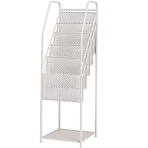 ZYCSKTL Brochure Stand Magazine Holder Rack Floor,Company Corporate Propaganda Rack,Office Magazine and Newspaper Rack, Studio Information Display Rack (Color : White, Size : 313196cm)