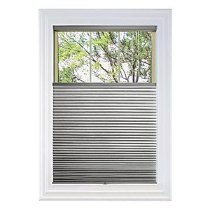 BlindsAvenue Cordless Top Down Bottom Up Cellular Honeycomb Shade, 9/16" Single Cell, Blackout, Designer Print Pebble, Size: 23" W x 48" H