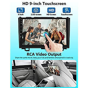 Car Stereo for Honda CRV 2007 2008 2009 2010 2011 with Wireless Apple Carplay, 9 Inch Touch Screen Android Car Radio with Backup Camera and External Microphone Support GPS Navigation, Mirror Link