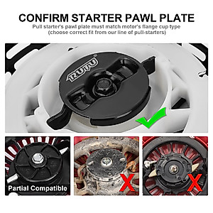 Recoil Starter for Predator 212 Coleman BT200X with Thicker Housing Pawl, RUTU Pull Starter Assembly Replacement for Honda GX160 GX200 5.5HP 6.5HP Small Engine Go Kart Mini Dirt Bike Black