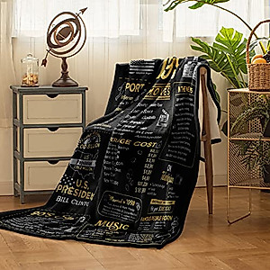 aisdfhsa 25th Anniversary Blanket Gifts Gift for 25th Silver Wedding Anniversary 25 Years of Marriage Gifts for Couple Wife Husband Dad Mom Parents Back in 1998 Throw Blanket 60Lx50W Inch