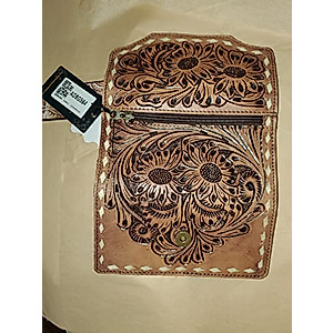 American Darling Wallet 4x8 inch Hand Carved Leather Purse for Womens Western Clutch Cow Girls