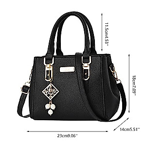 ENVEZ Crossbody Bags for Women Fashion Pure Leather Messenger Bag With Metal Pendant Removable Straps Large Capacity Handbag