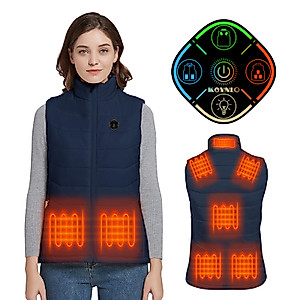 KOVNLO Womens Heated Vest, 4 in 1 Smart Controller, Lights-out Design, Lightweight Heating Vest (Battery Pack Not Included)