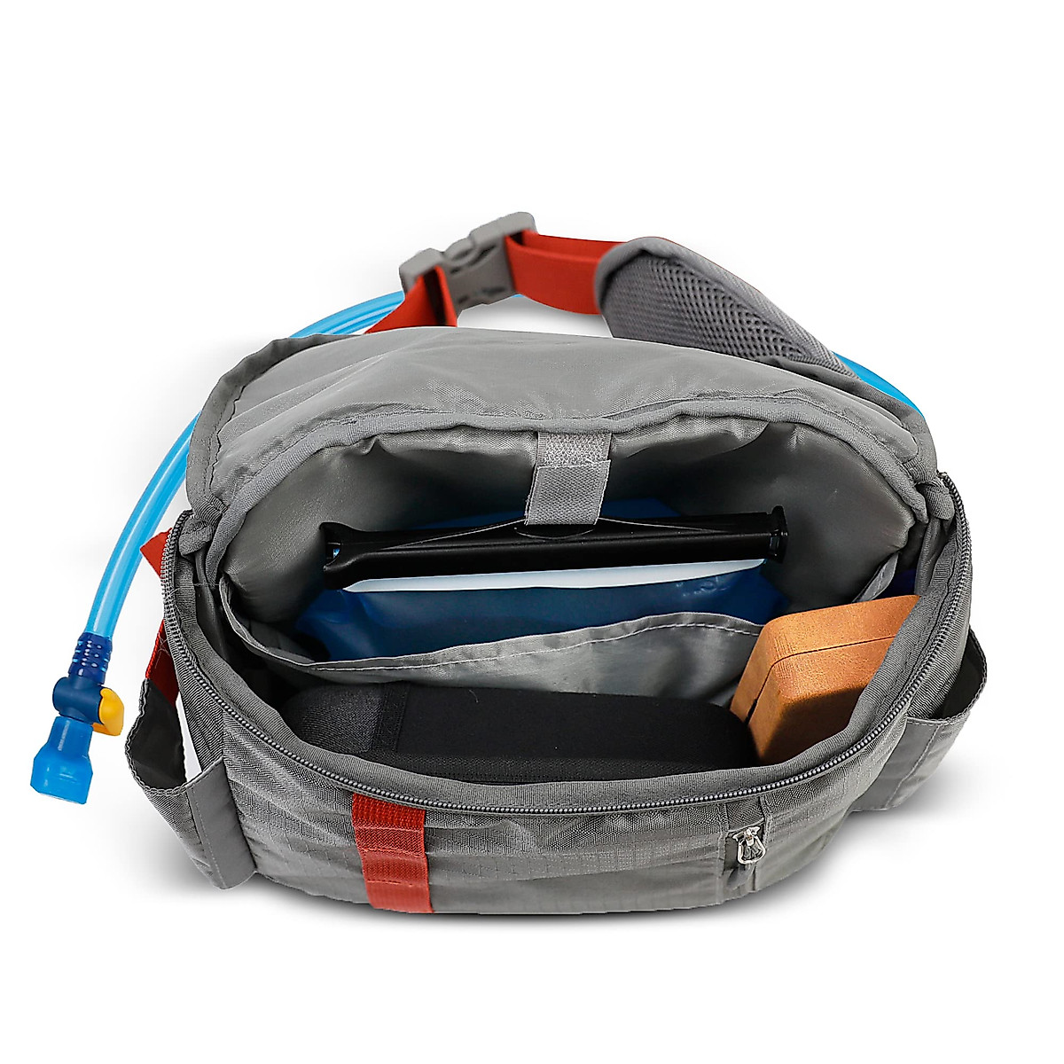 Zavothy Hydration Waist Pack Hip Pack Running Fanny Pack with 1.5 L Water Bladder for Biking Hiking Hydration Pack Gray