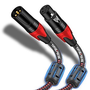 TIMEYES XLR Audio Cord 12M - 3-Pin XLR Male to Female Microphone Mike Cable - XLR to XLR Balanced Snake Cord - 40'' XLR Speaker Cable for Mixing Boards Stage & Live Sound Amplifier